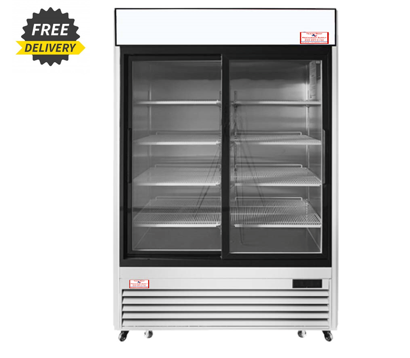 2 Door Glass Sliding door Refrigerator with S/S Exterior – Texas Best ...